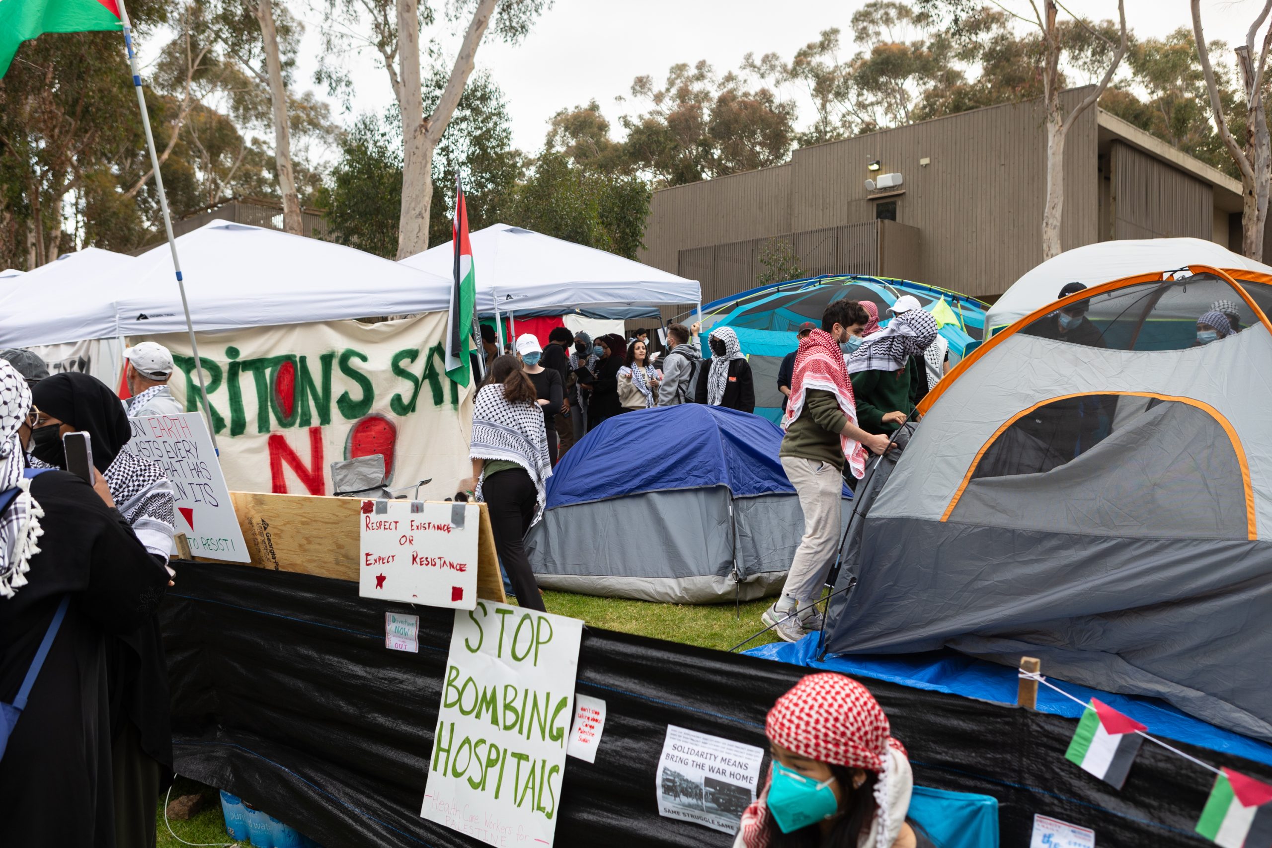 Pro-Palestinian encampments form at UCSD in San Diego