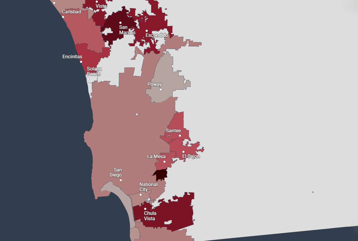 Map: Explore homelessness spikes in San Diego County